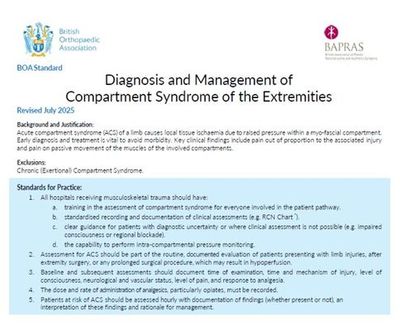 Compartment Syndrome Guidelines Uk